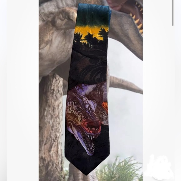 Accessories | 199s Dinosaur Mens Tie Necktie Jurassic Park Science ...